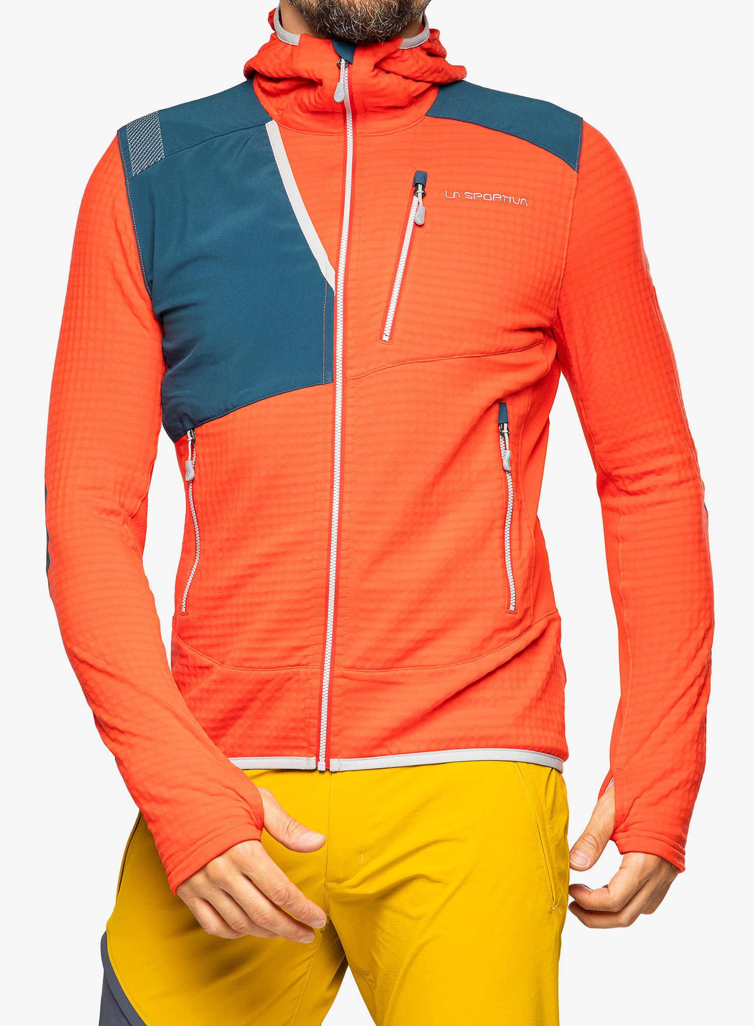 Суичър с качулка La Sportiva Lucendro Thermal Hoody - poppy/storm blue