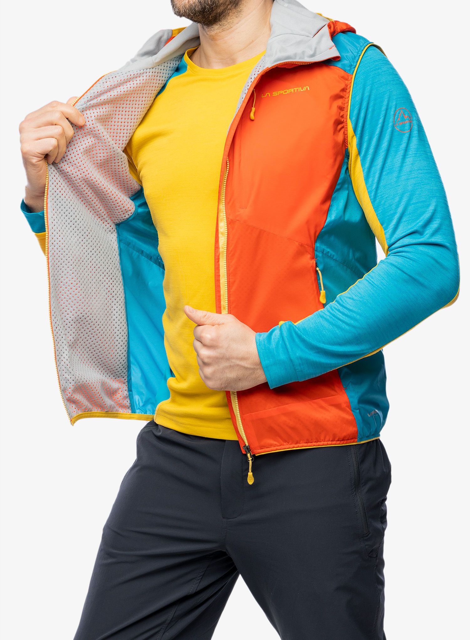 Елек La Sportiva Across Lite Vest - cherry tomato/tropic blue